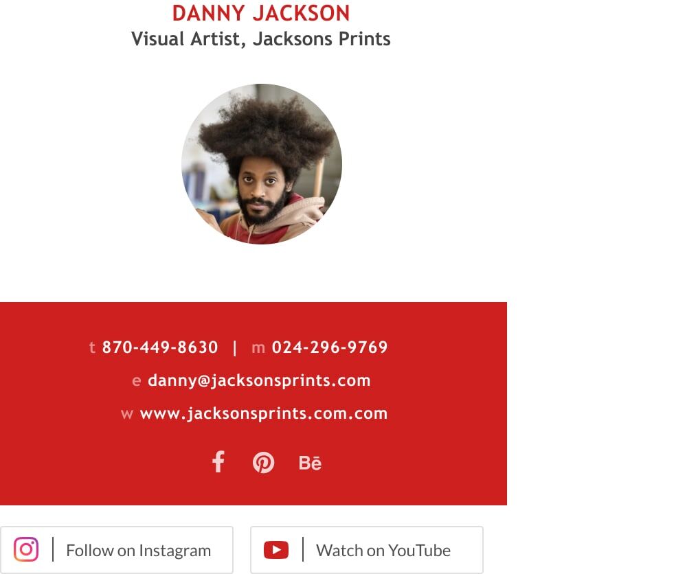 Social media icons for email signature examples: Free downloads