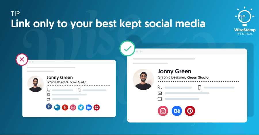 Social media icons for email signature examples: Free downloads